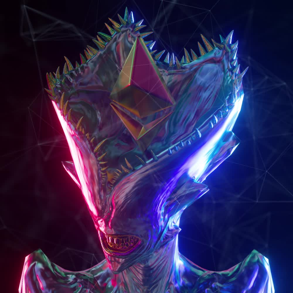 Digital Neonpunk CryptoGod - The Ezekiel | Foundation