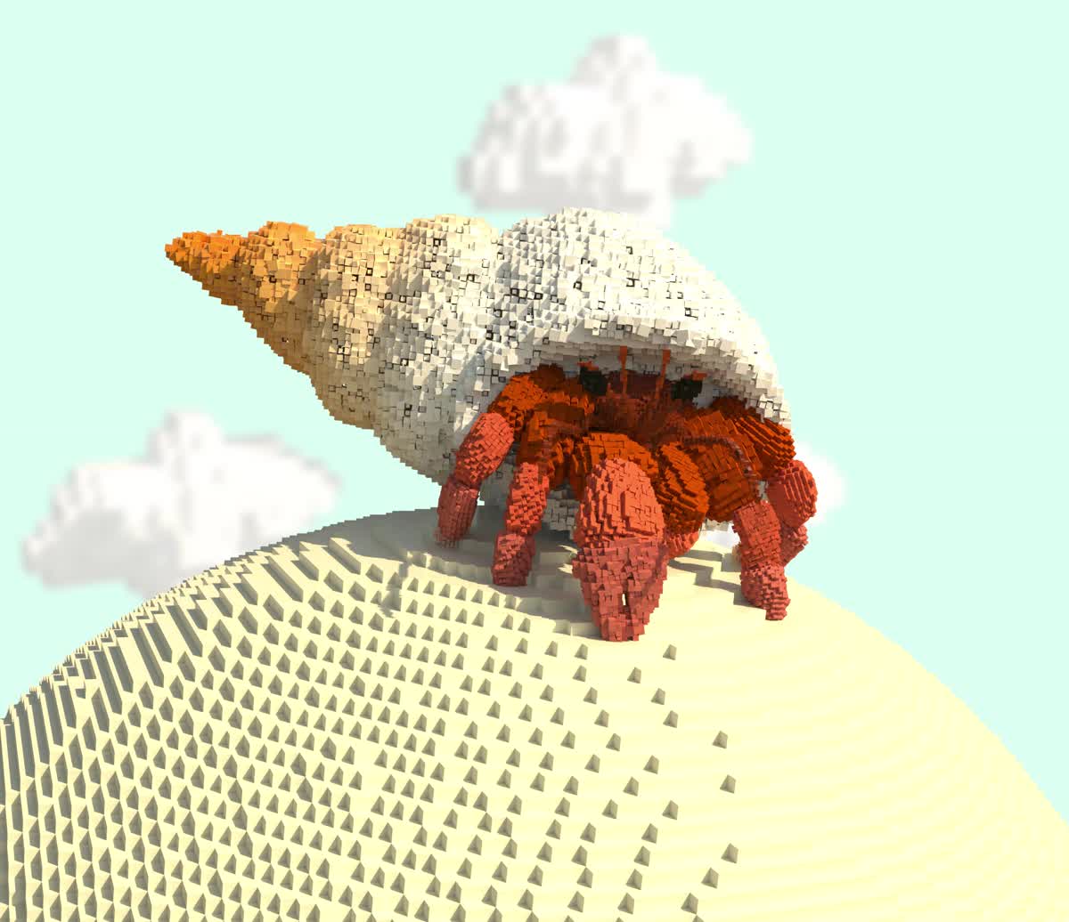 Voxel Hermit Crab ("Paguvoxelroidea") 1 of 1 BENG | Foundation