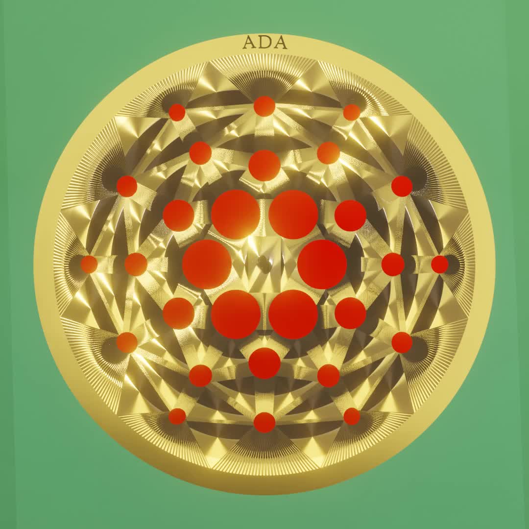 Gold Spinning CARDANO (ADA) 3D Coin (1 of only 1) | Foundation